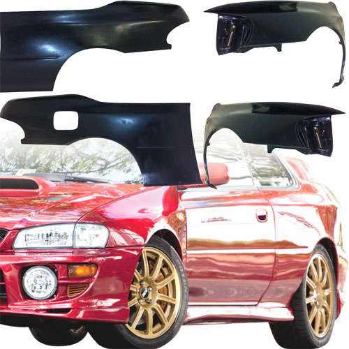 VSaero FRP MAT 22B Wide Body Fenders Set 4pc GC8 2dr Coupe for Impreza ...